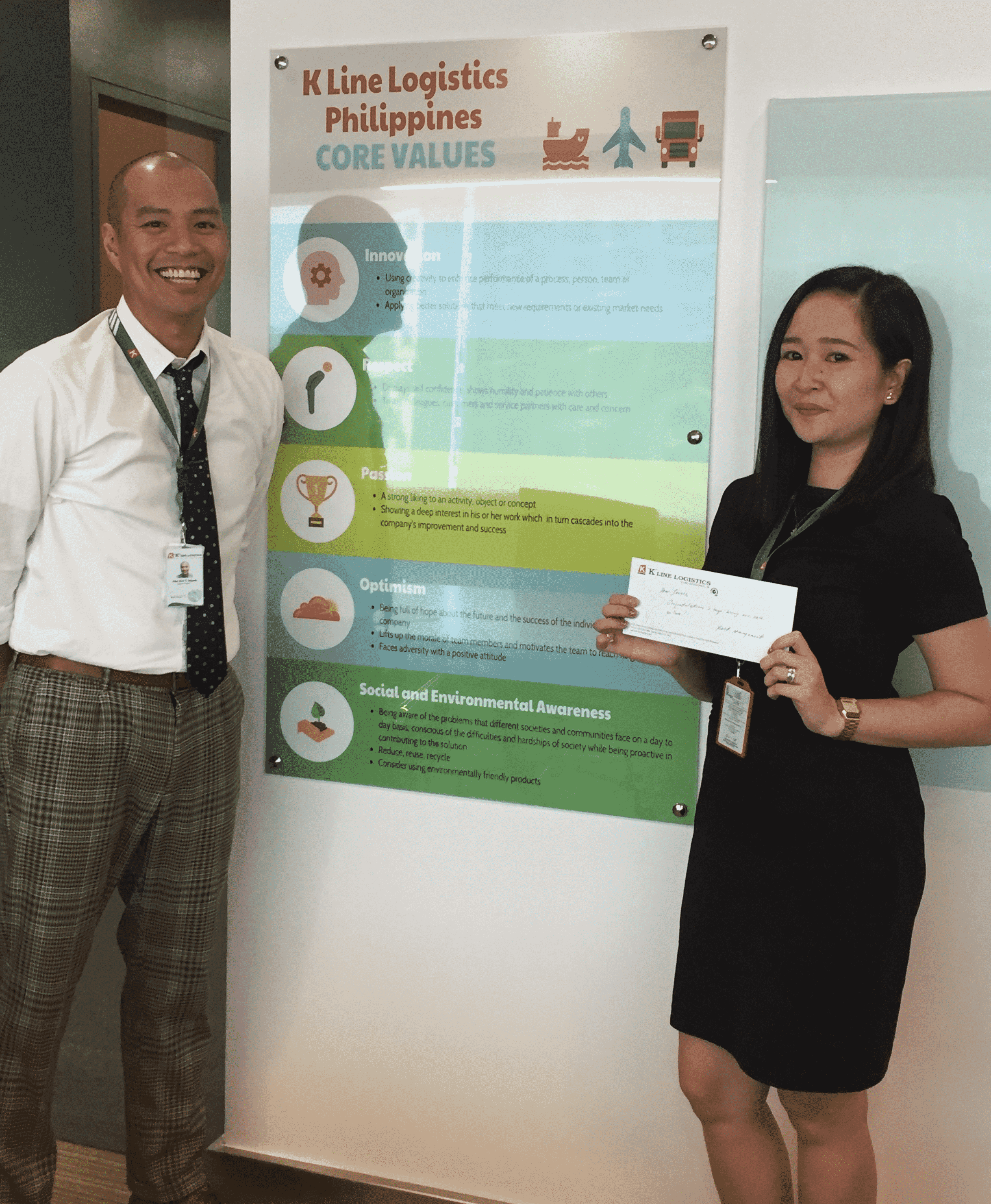 Kline Logistics | KLLP’s 2019 1Q Core Values Champion